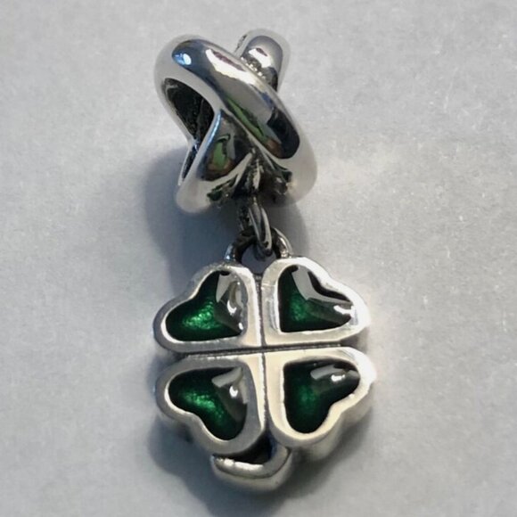 Pandora | Jewelry | Four Leaf Clover Green Enamel Pandora Charm | Poshmark